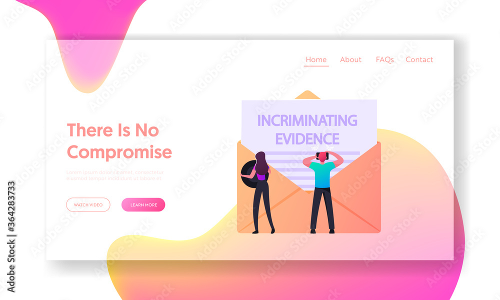 เวกเตอร์ Stock Espionage, Info Stealing Landing Page Template. Tiny Characters Spies ...