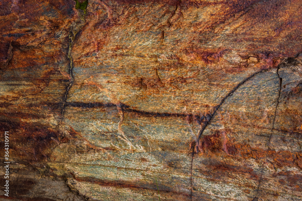 Foto de Stock Strata of foliated homogeneous metamorphic rock derived ...