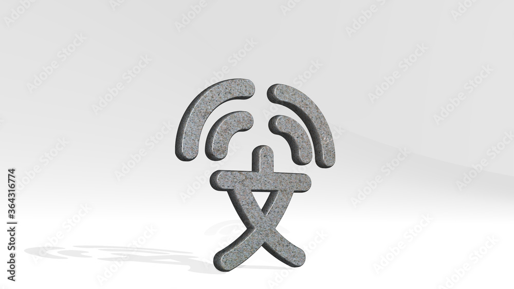 SPEECH TRANSLATE casting shadow from a perspective. A thick sculpture ...