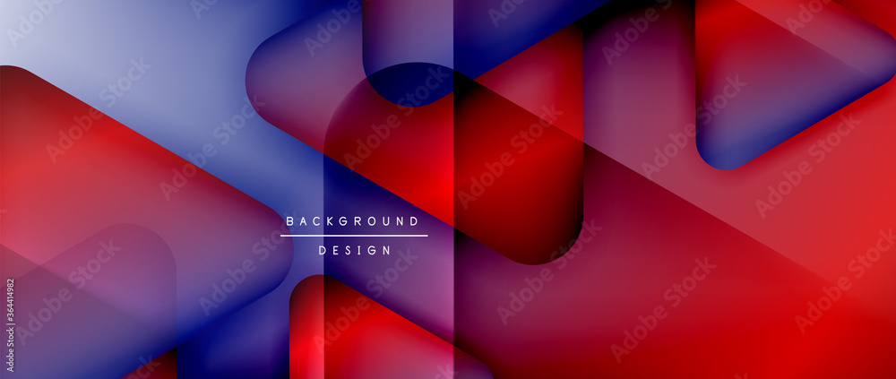 Triangle shapes geometric abstract background. 3D shadow effects and ...