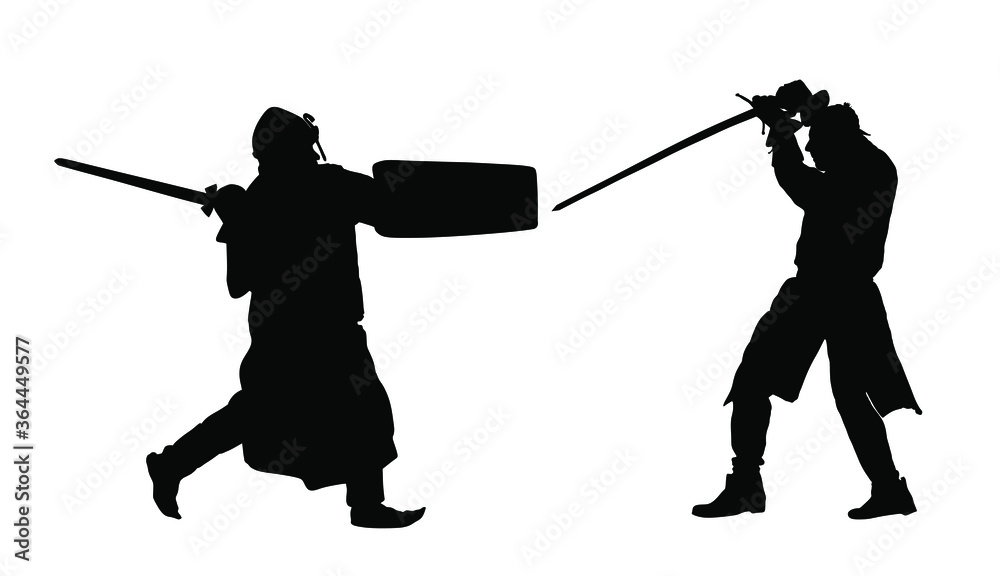 Image vectorielle Stock Knights in armor with sword fight vector ...