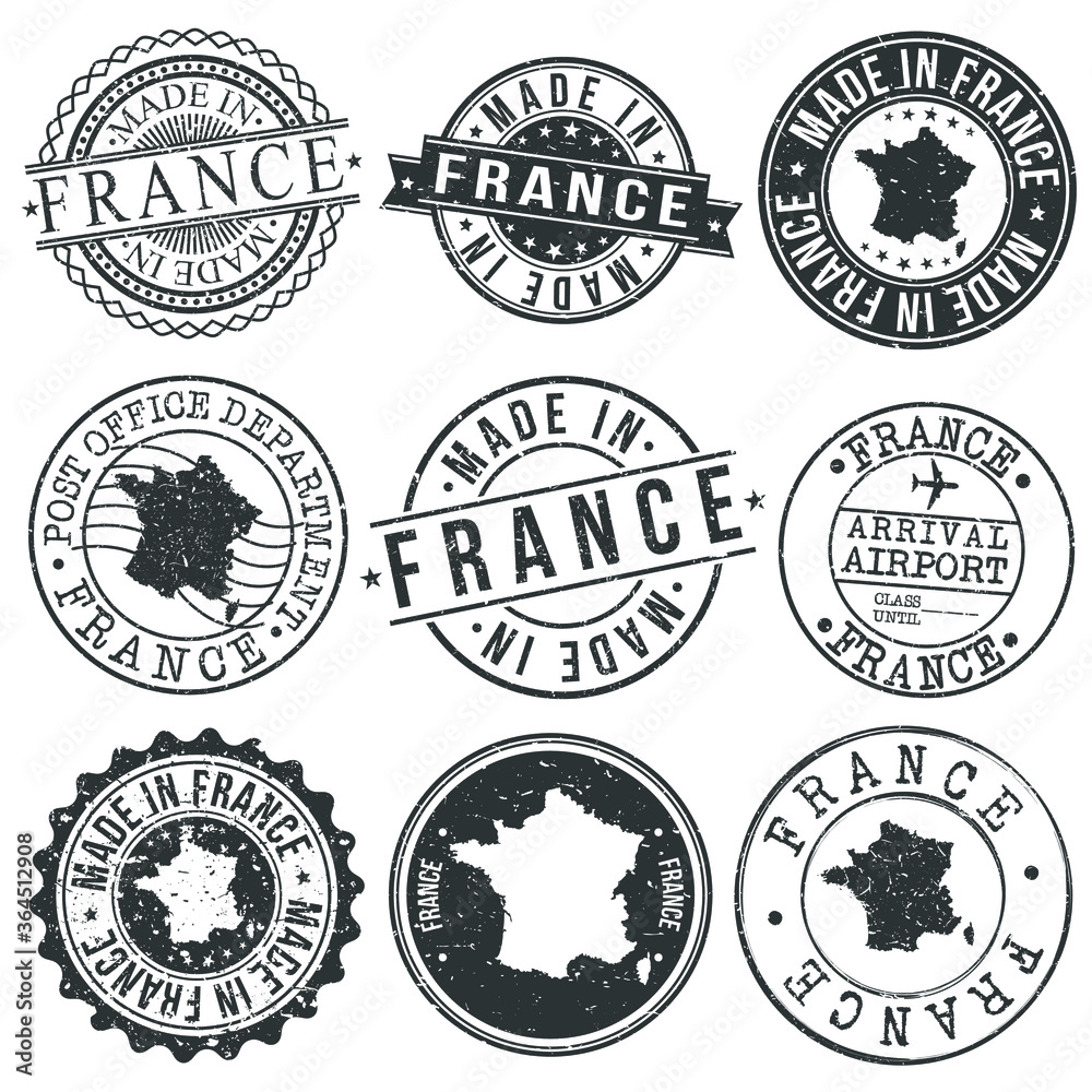 France Travel Stamp Made In Product Stamp Logo Icon Symbol Design ...