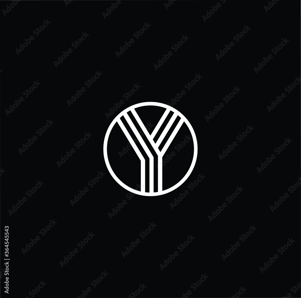 Minimal elegant monogram art logo. Outstanding professional trendy awesome artistic Y YY YYY ...