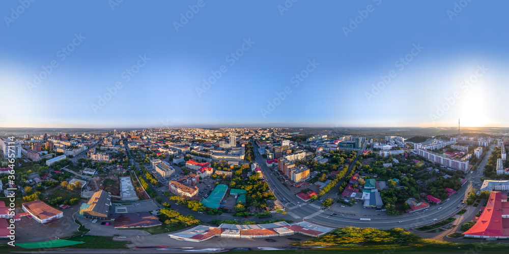 Clear sky environment map of summer weather. Full 360 Degree Aerial ...