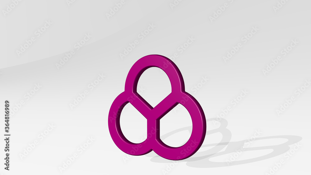 SCIENCE MOLECULE from a perspective with the shadow. A thick sculpture ...