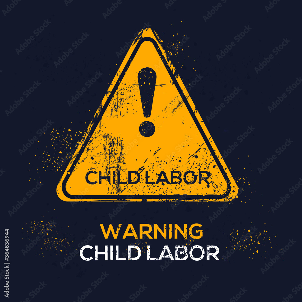 Warning sign (child labor), vector illustration. Stock Vector | Adobe Stock