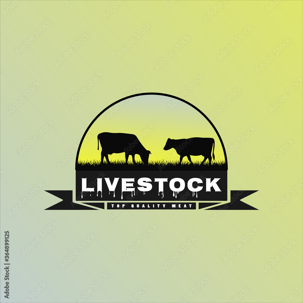 Vector inspiration for Vintage Cow / Beef farm logo design. Creative ...