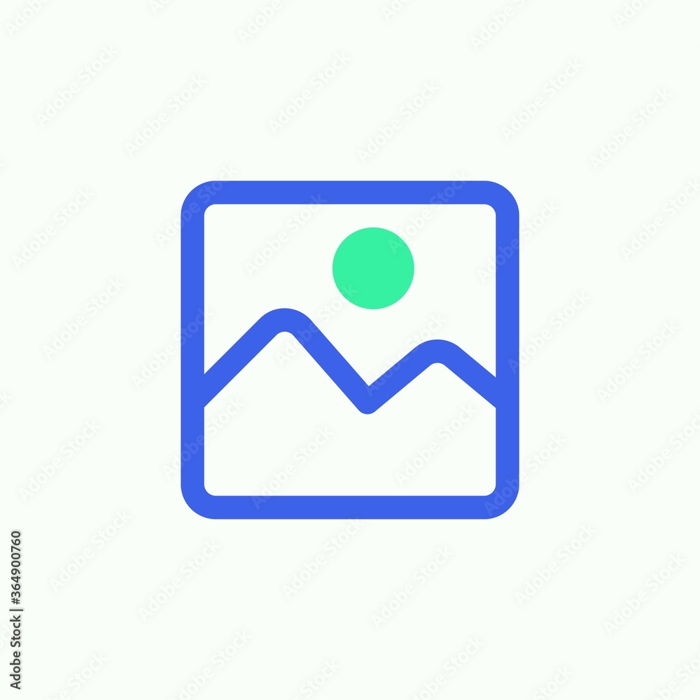 Picture gallery icon vector, filled flat sign, Image gallery bicolor ...