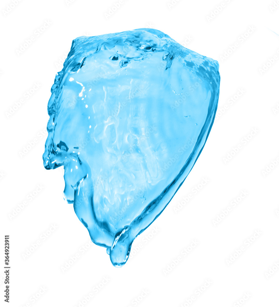 blue water splash shape in air isolated on white background Stock Photo ...
