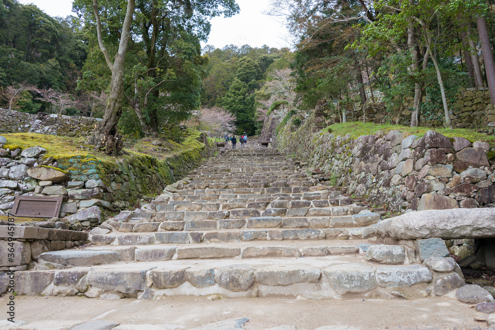 Azuchi Castle Ruins in Omihachiman, Shiga, Japan. Azuchi Castle was one ...