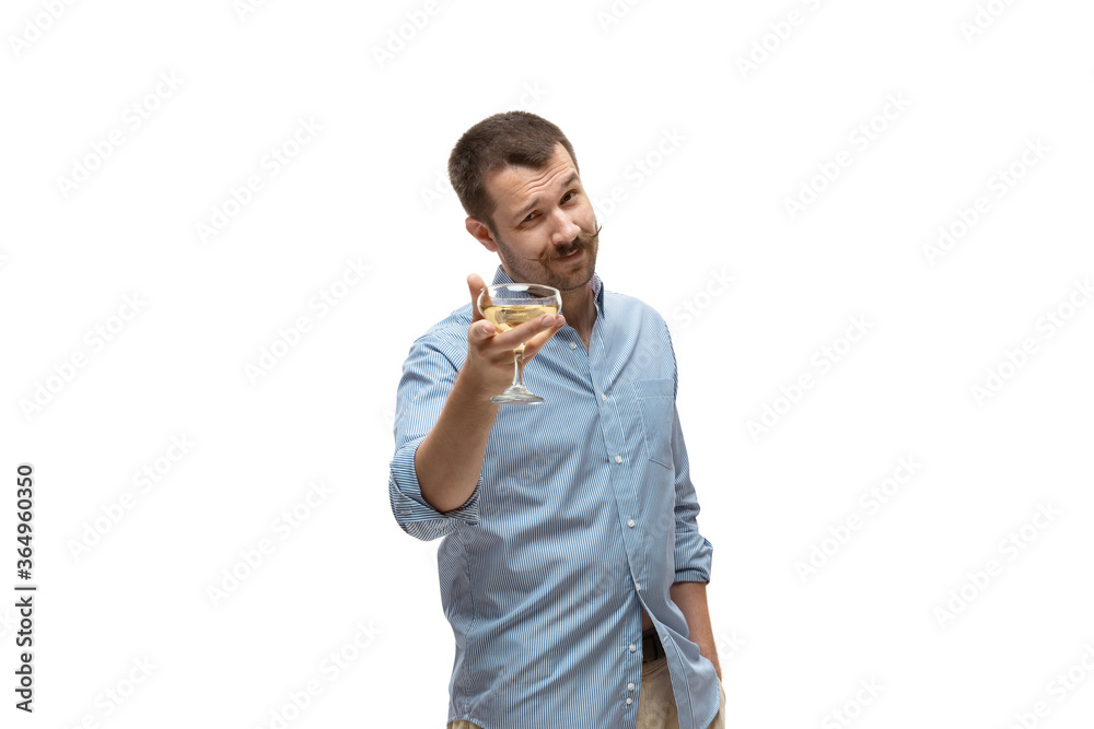 Rich and classy. Young caucasian man with funny, unusual popular ...