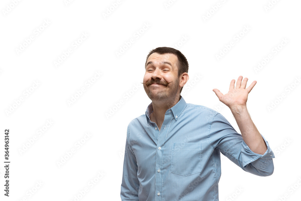 Alright, ok. Young man with funny, unusual popular emotions and ...