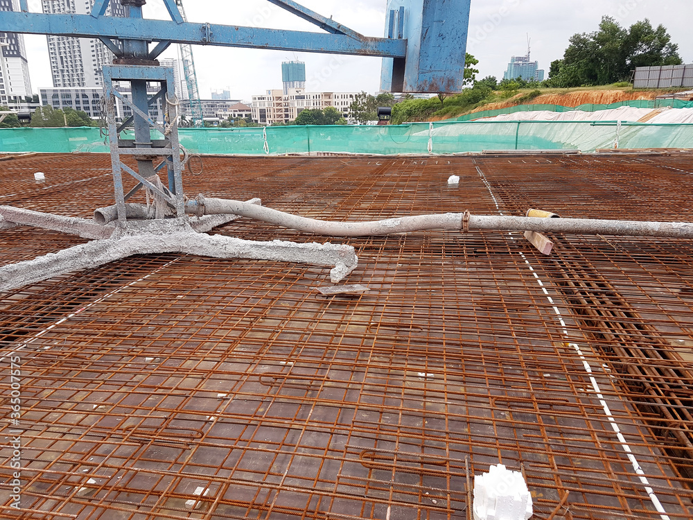 KUALA LUMPUR, MALAYSIA -MARCH 3, 2020: Building floor slab under ...