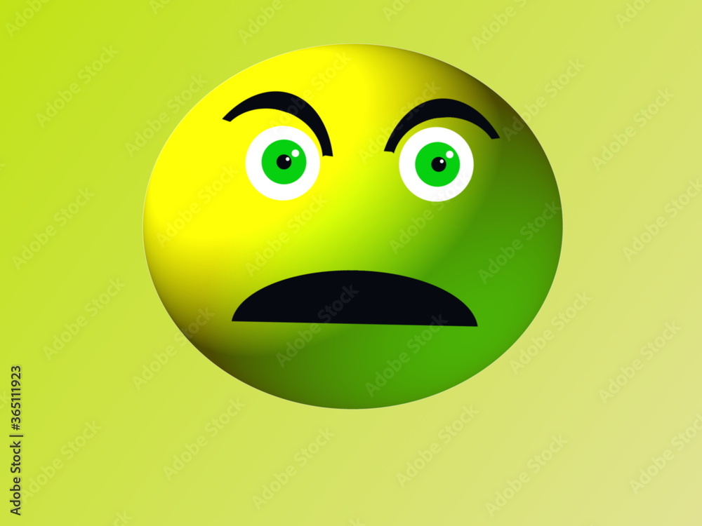 3d emoji emoticon illustration. very annoying. disgusted. Stock ...