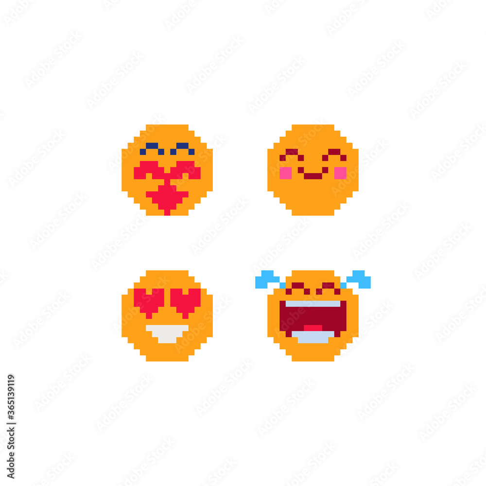 Smiley face, emoticon with various emotions cute faces, characters ...