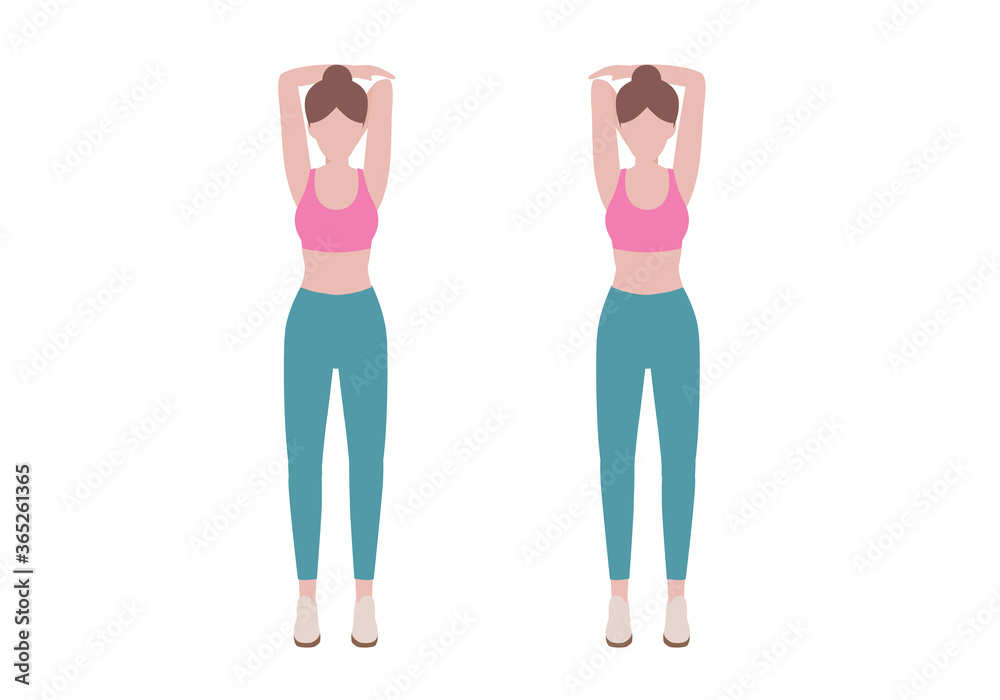 Vector de Stock Woman doing cool down after exercises. for doing ...