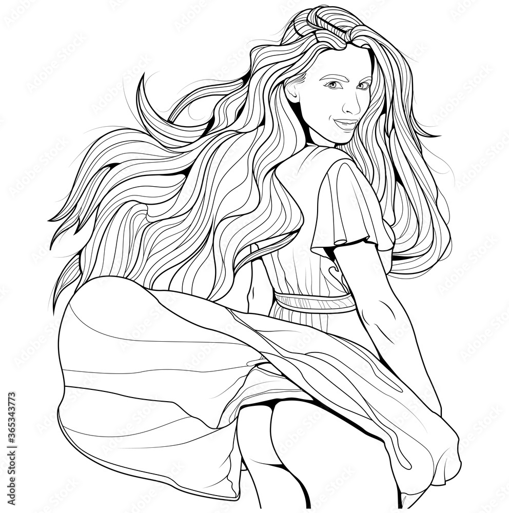 Image Vectorielle Stock Nude Sexy Girl Coloring Book Vector 6472