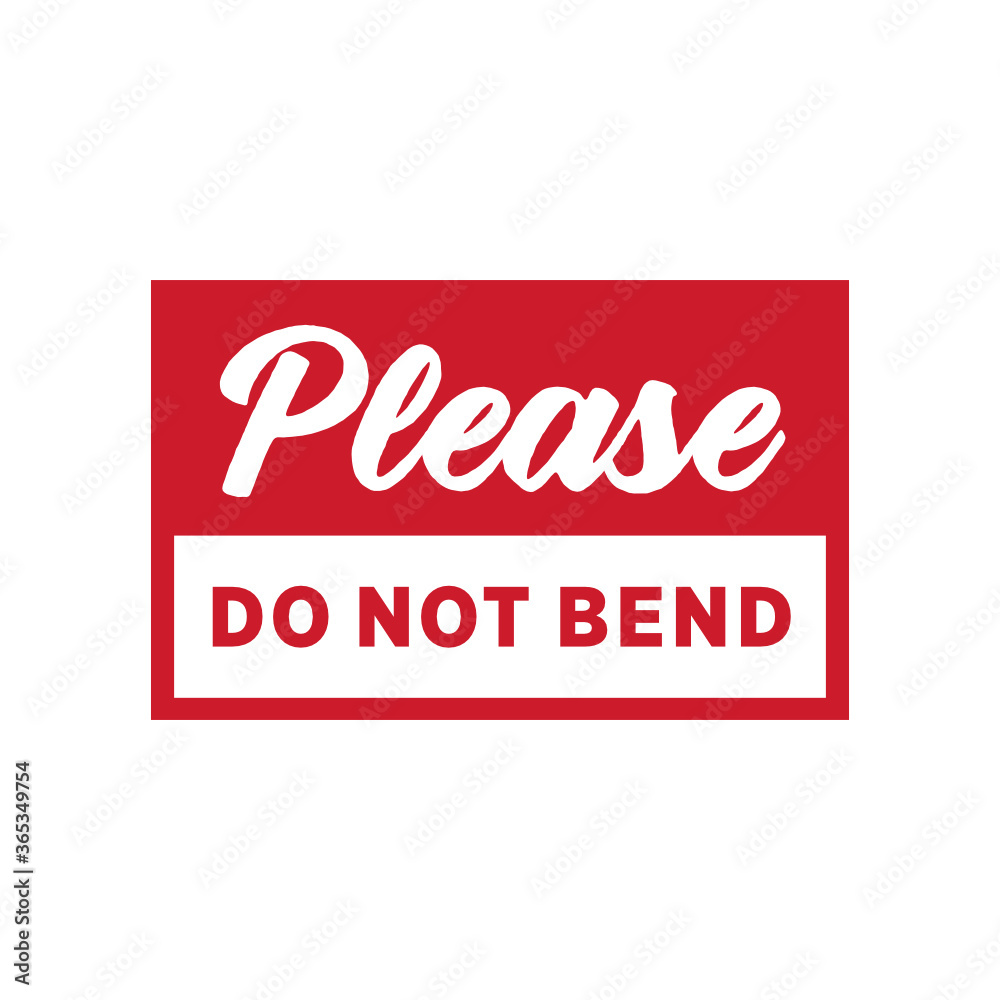 Handle With Care. Do Not Bend. Fragile Sticker. Don't Bend Label ...