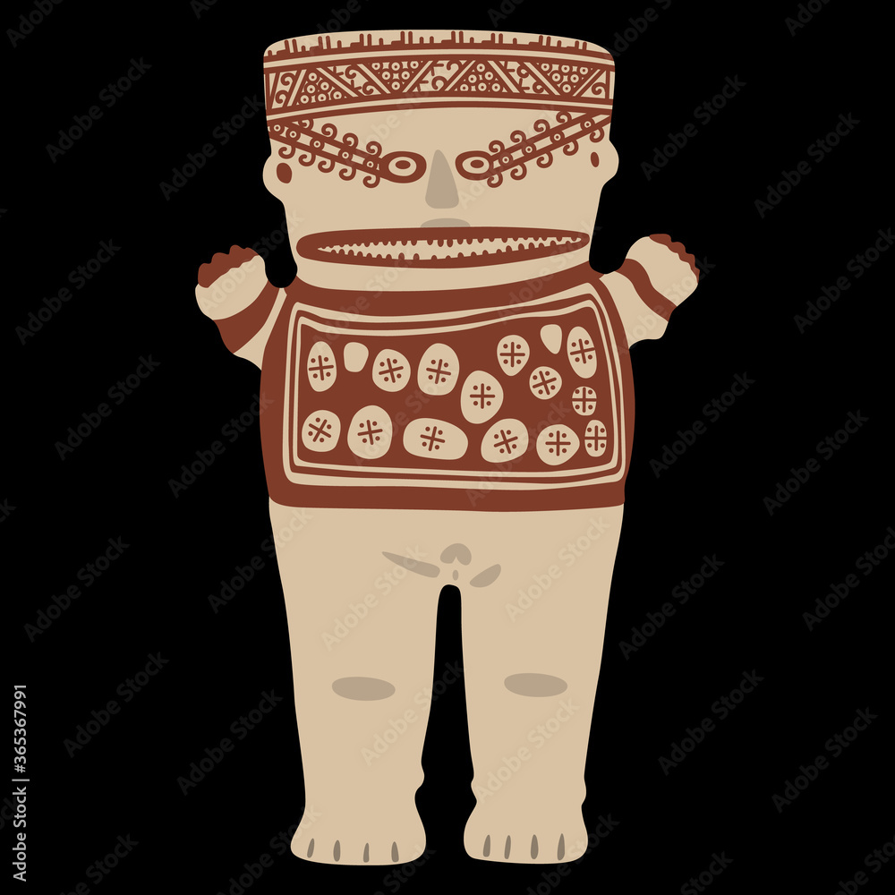 Pre Columbian Native American art. Fantastic ethnic human figurine ...