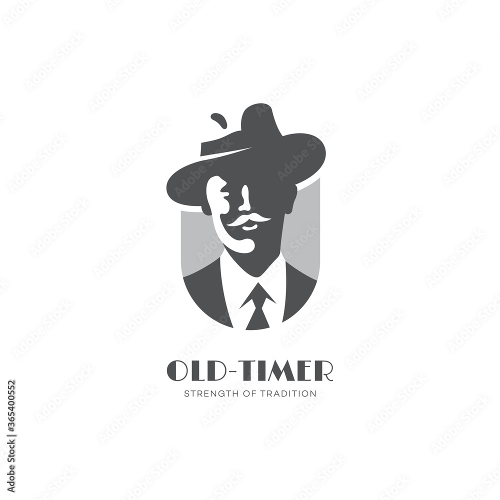 Old man logo Stock Vector | Adobe Stock