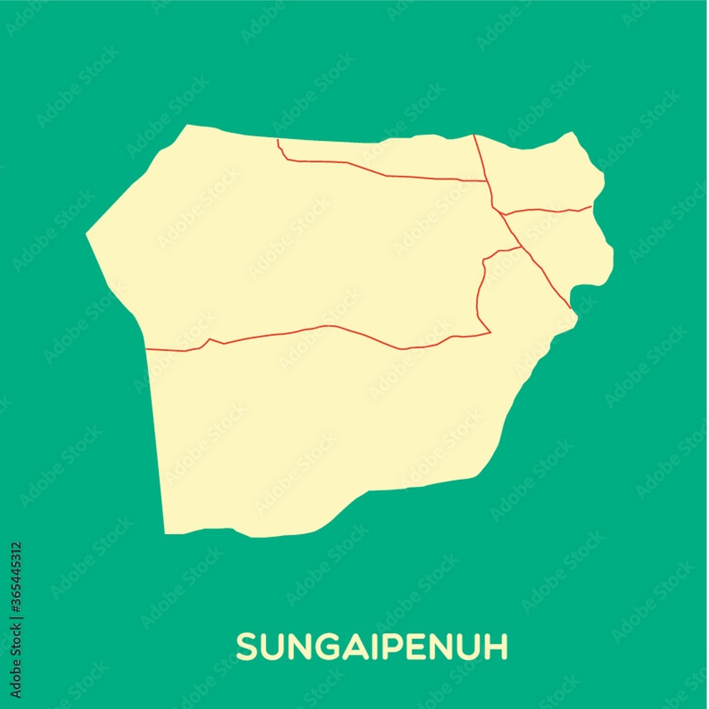 map of sungai penuh Stock Vector | Adobe Stock