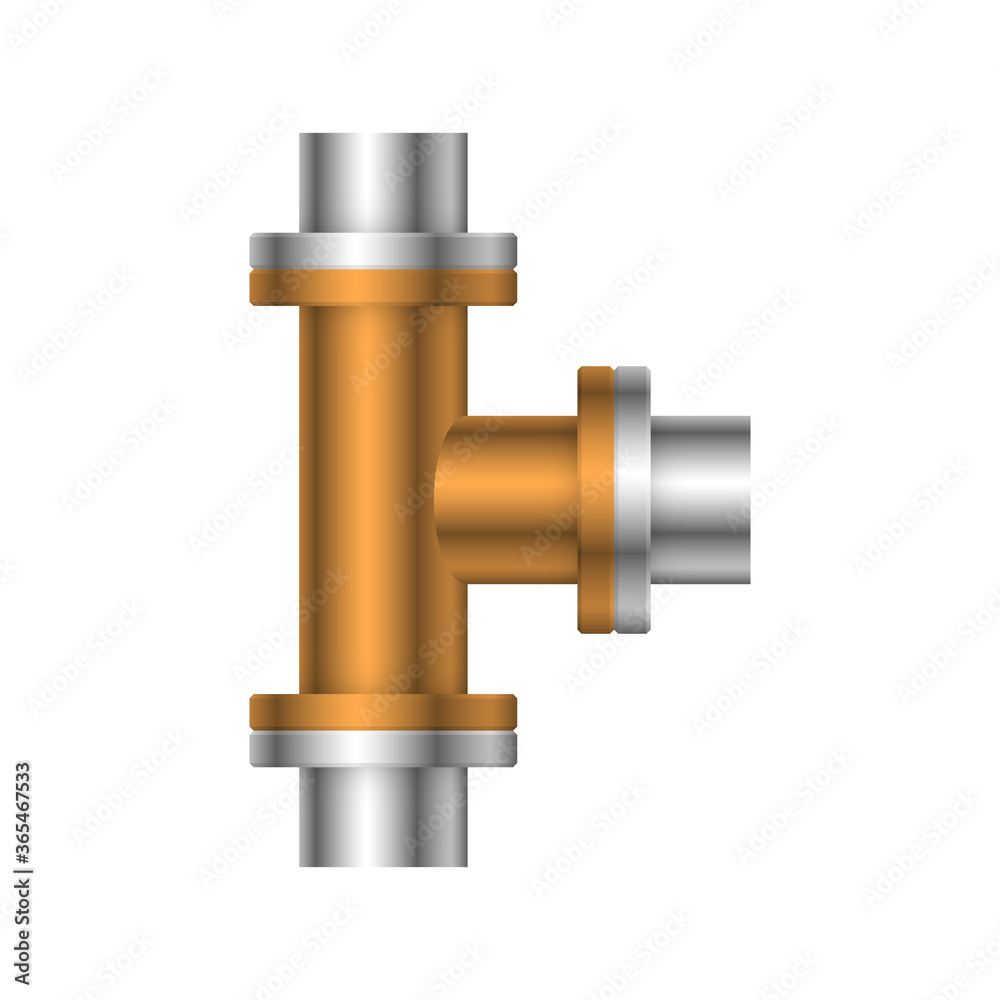 Pipe vector icon. Connection by flange fitting. Part for pipeline ...