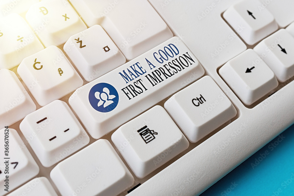 Conceptual hand writing showing Make A Good First Impression. Concept meaning Introduce yourself ...