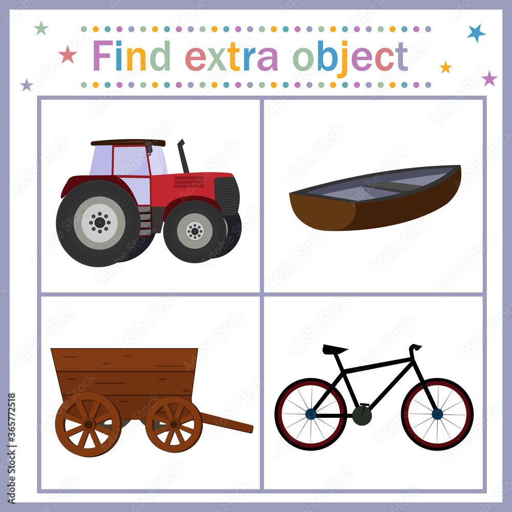 Map for children's development, find an extra object where all objects ...