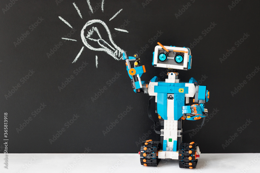 October, 2017. Minsk, Belarus. STEM education class. Robotics. The Lego ...