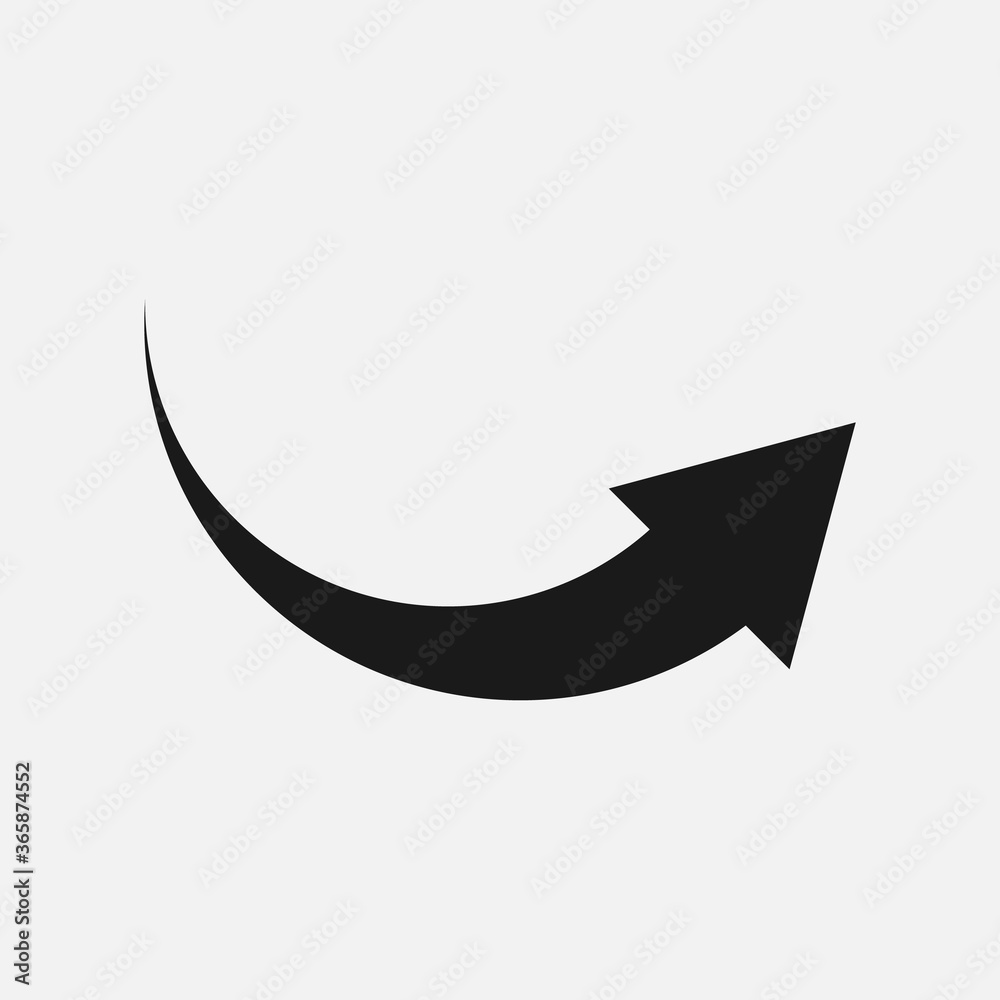 Turn next page arrow vector icon isolated on white background. Stock ...
