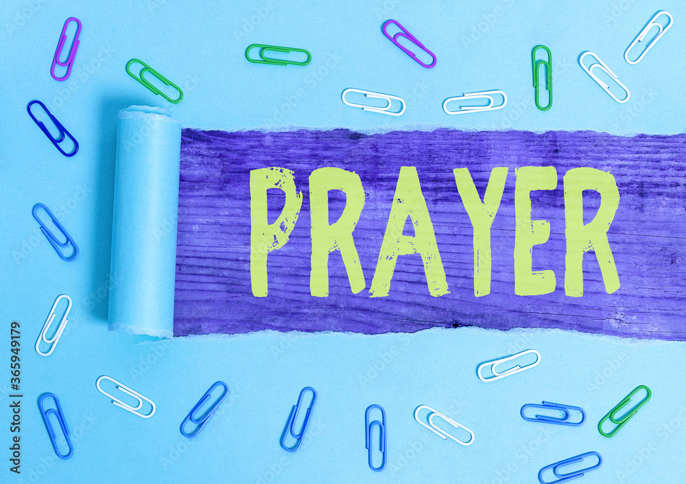 Handwriting text Prayer. Conceptual photo solemn request for help or ...