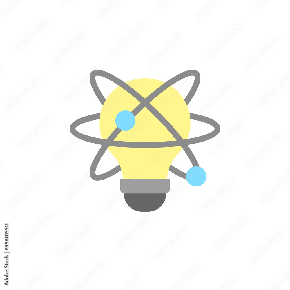 Bulb, atoms, innovation icon. Simple color vector elements of ...