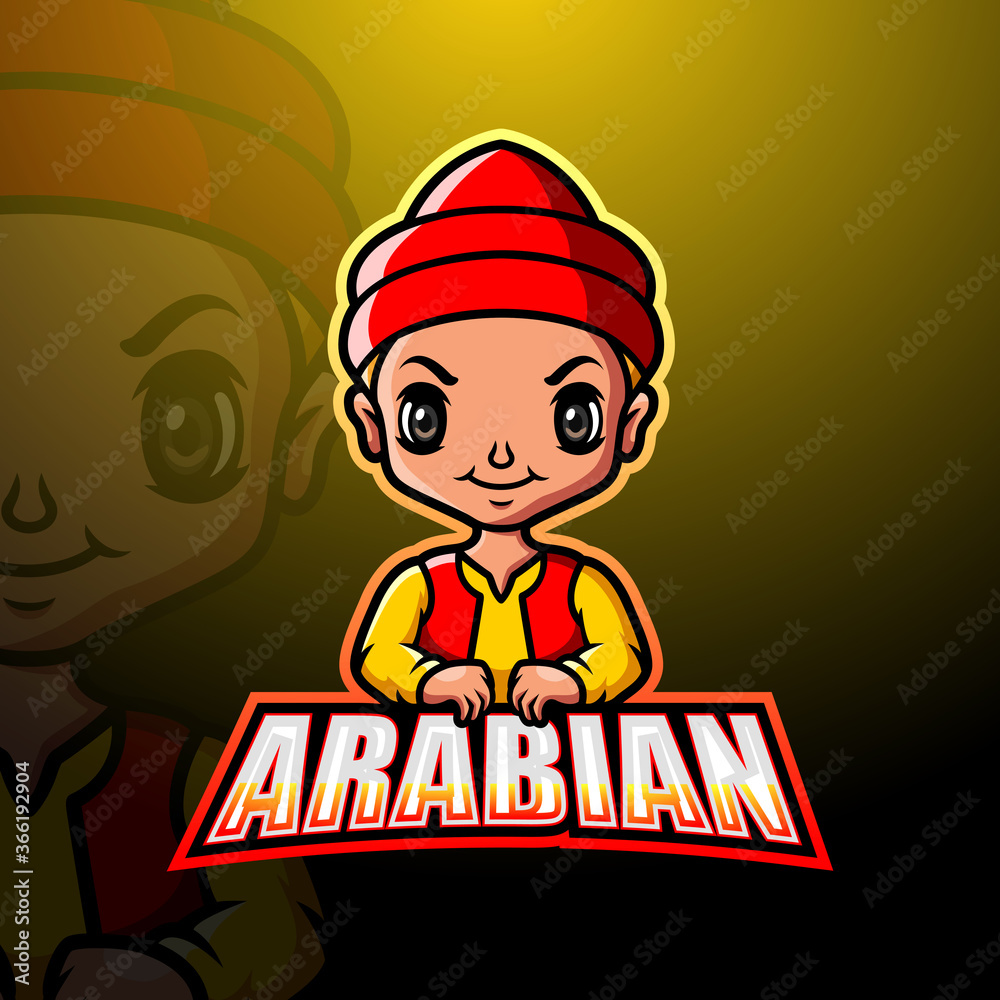 Arabian man mascot logo design Stock Vector | Adobe Stock
