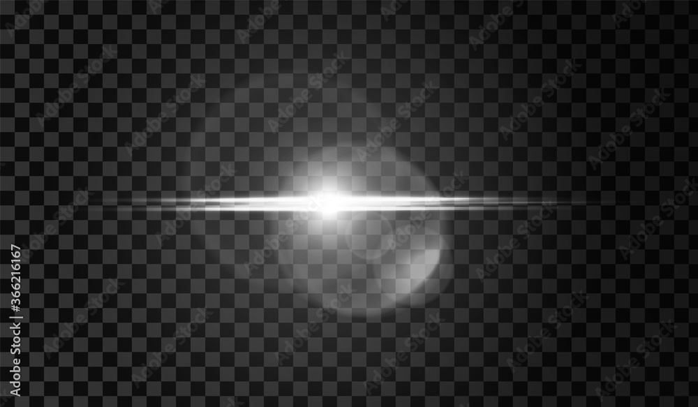 Lens flare. Light glow effect. White sparkle and glare object. Isolated ...