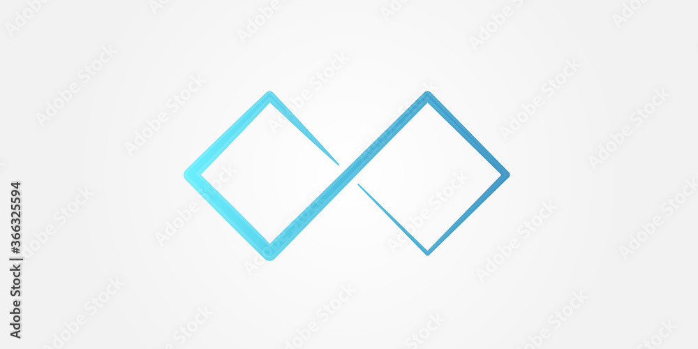 Abstract blue infinity sign. Infinity loop mathematical symbol in flat ...