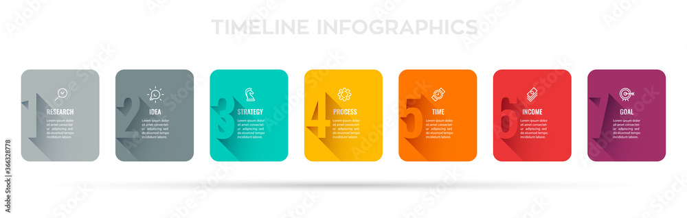 Vector Infographic design with 7 options or steps. Infographics for ...