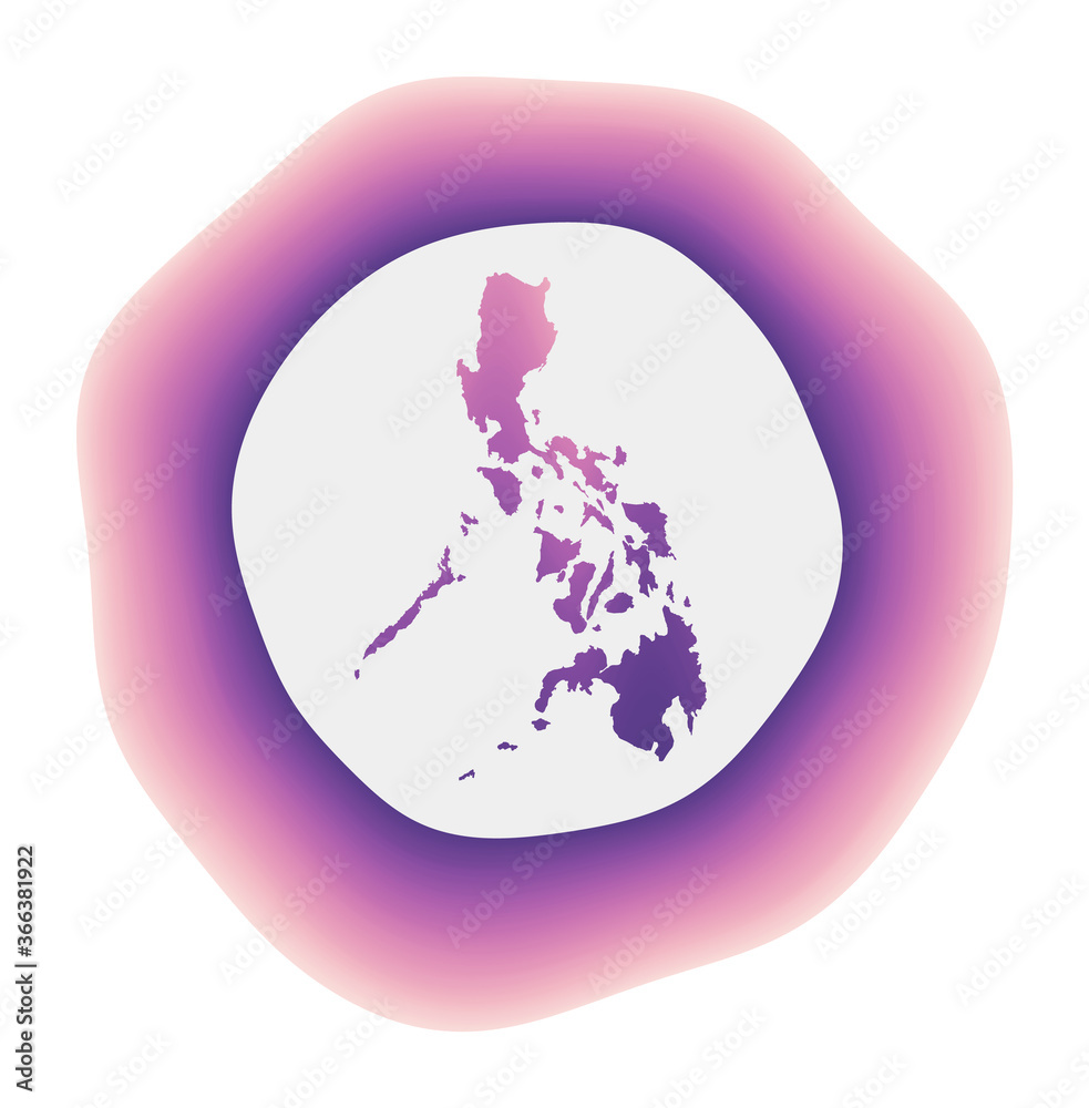Philippines icon. Colorful gradient logo of the country. Purple red ...