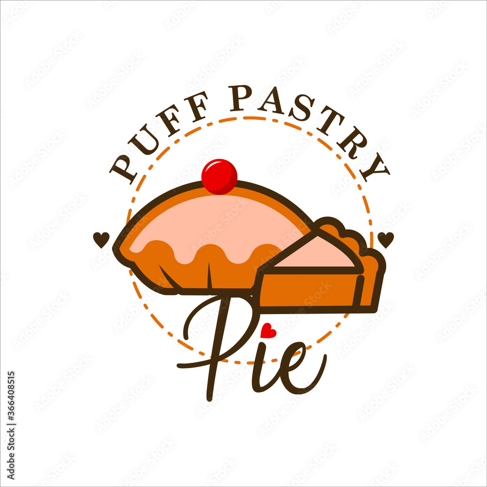bakery logo pie pastry stamp template. puff bread shop vector and label ...