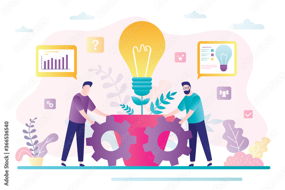 Teamwork, brainstorming concept. New project, office work. Office ...