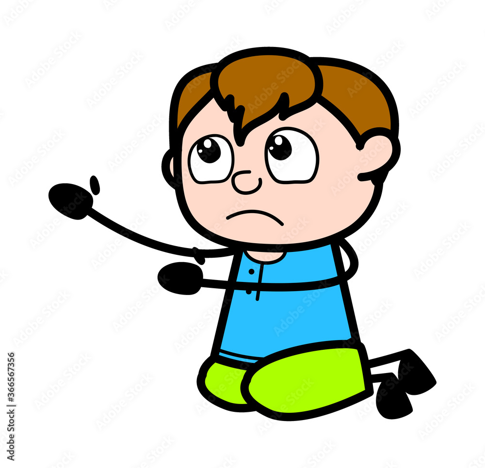 Cartoon Teen Boy Begging Stock Vector | Adobe Stock