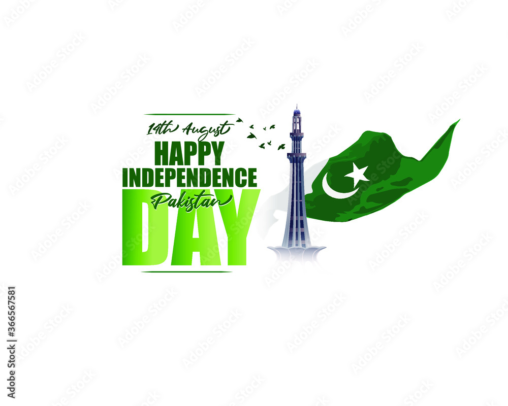vector illustration for Pakistan independence day-14th August, greeting ...