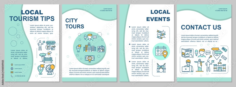 Local tourism tips brochure template. Entertainment and holistay. Flyer ...