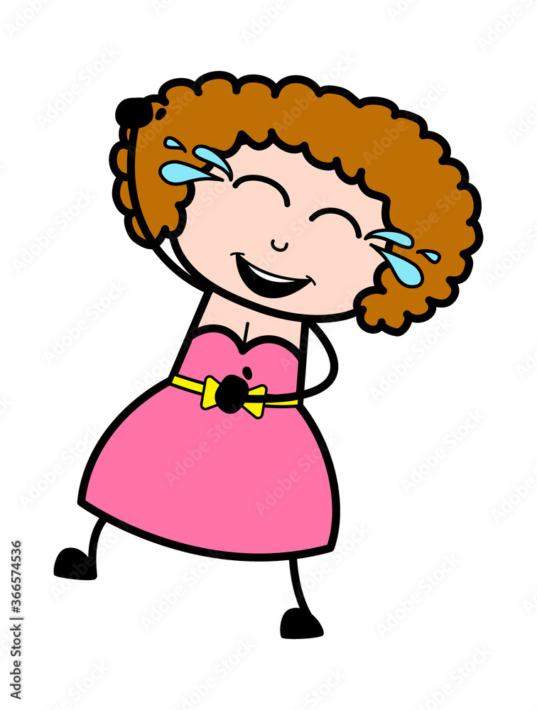 Cartoon Young Lady Laughing Stock Vector | Adobe Stock