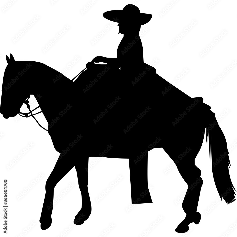 Escaramuza Charra Silhouette Vector Stock Vector | Adobe Stock