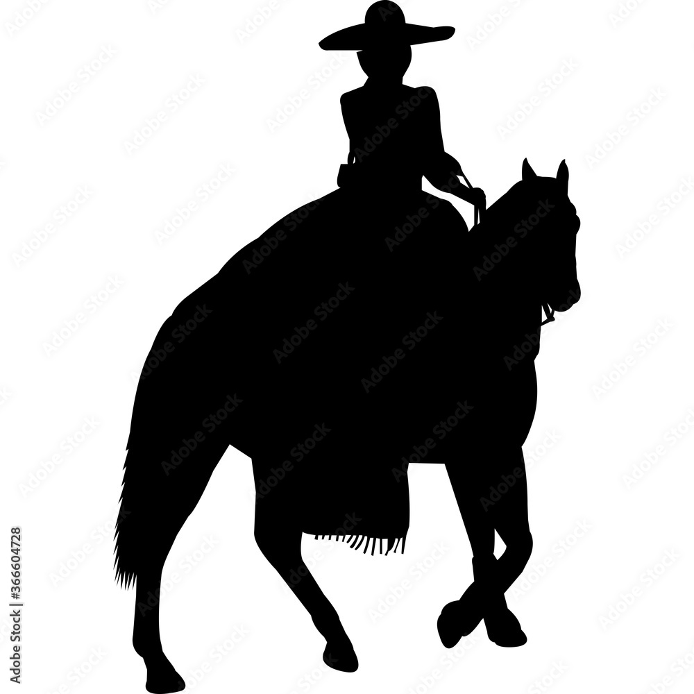 Escaramuza Charra Silhouette Vector Stock Vector | Adobe Stock