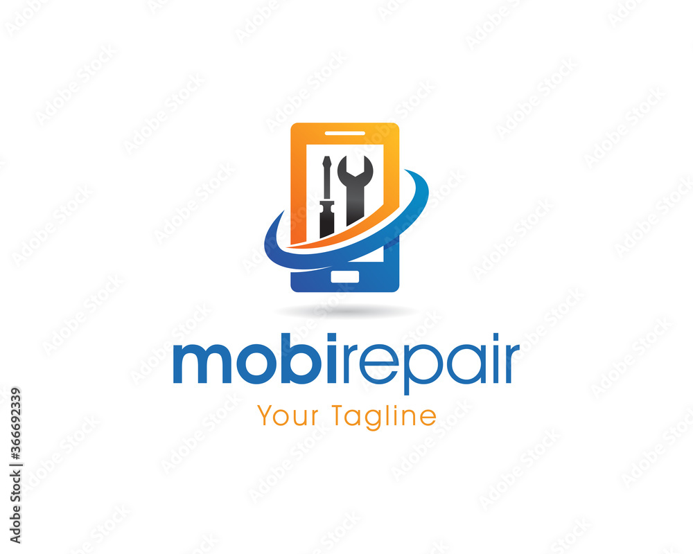 Mobile Repair Logo Design, Concept, Icon, Symbol, Vector Stock Vector ...