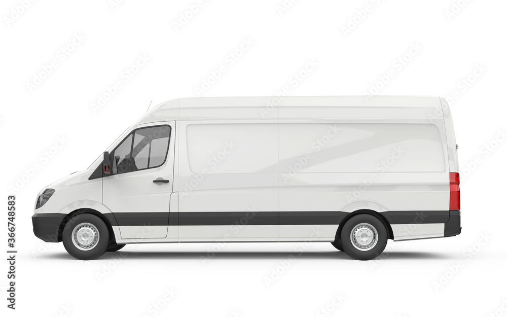 Lateral view of a van, mockup Stock Illustration | Adobe Stock