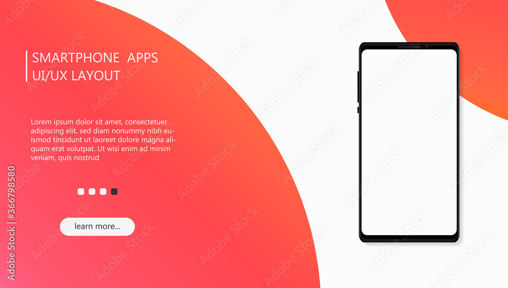 Vector modern UI/UX smartphone apps layout design background for ...
