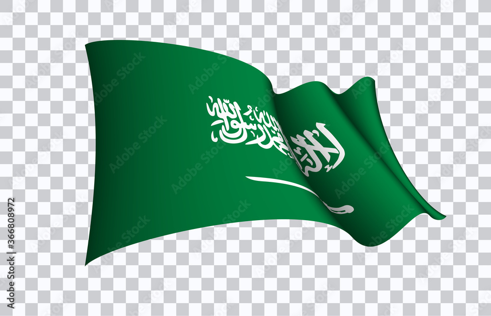 Saudi Arabia flag state symbol isolated on background national banner ...