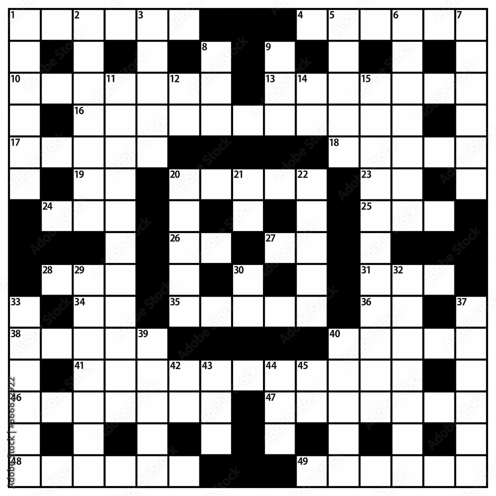 Square crossword puzzle game vector. American-style crossword puzzle ...